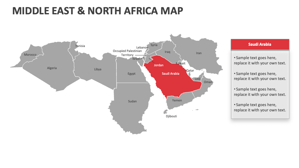 Middle East and North Africa Map for Google Slides and PowerPoint - PPT ...