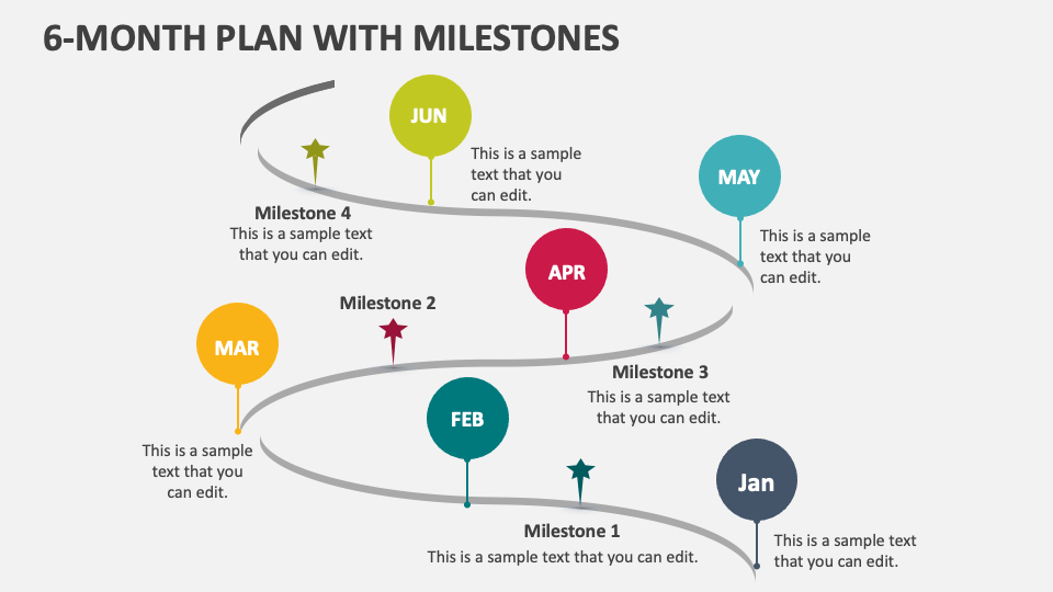 6-Month Plan With Milestones PowerPoint and Google Slides Template ...