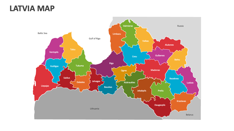 Latvia Map for Google Slides and PowerPoint - PPT Slides