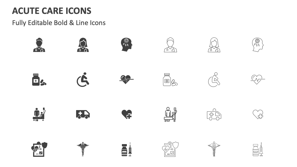 Acute Care Icons for Google Slides and PowerPoint