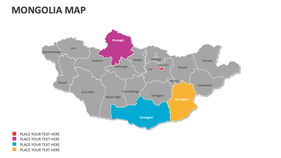 Mongolia Map for Google Slides and PowerPoint - PPT Slides