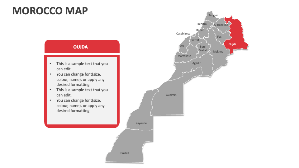 Morocco Map for Google Slides and PowerPoint - PPT Slides