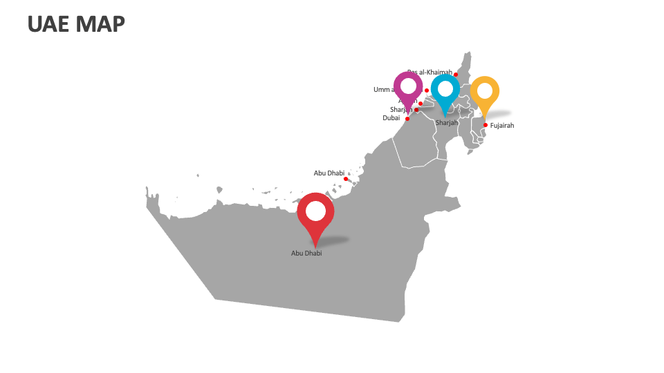 UAE Map for Google Slides and PowerPoint - PPT Slides