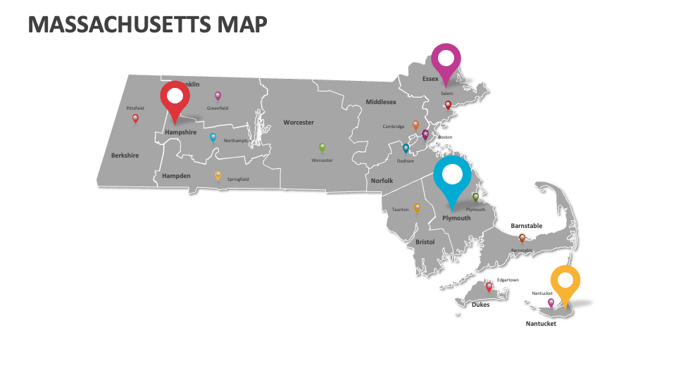Massachusetts Map for Google Slides and PowerPoint - PPT Slides