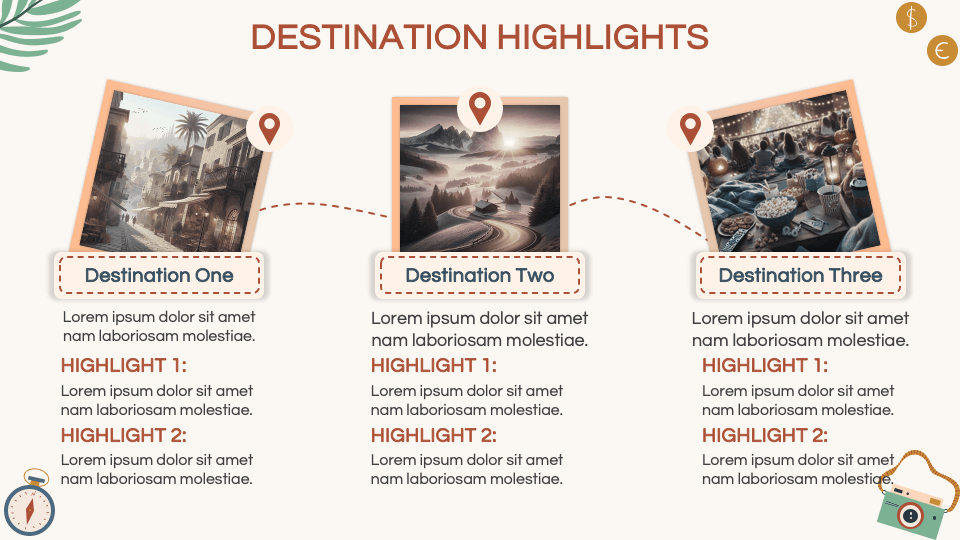 Travel Itinerary Template for Google Slides and PowerPoint - PPT Slides