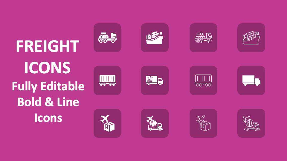 Freight Icons for Google Slides and PowerPoint