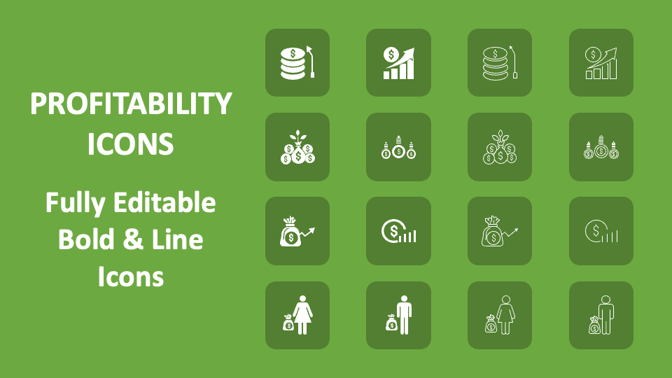 Profitability Icons for Google Slides and PowerPoint