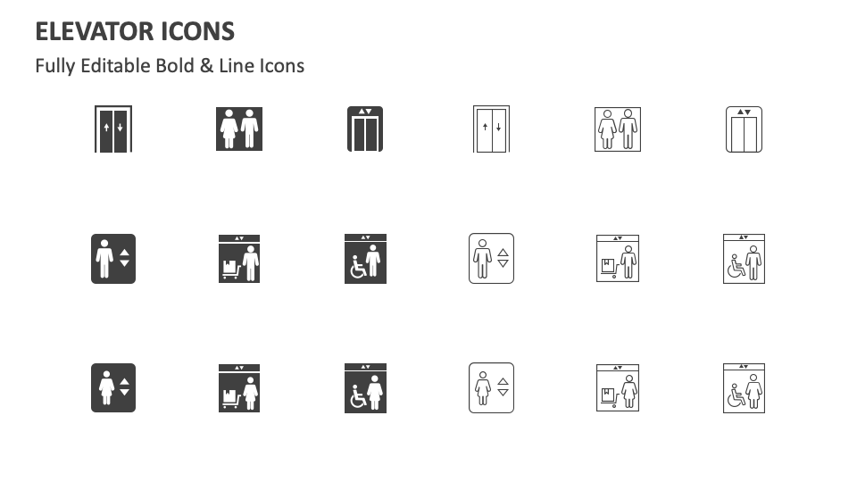 Elevator Icons for Google Slides and PowerPoint