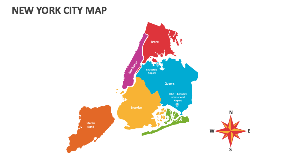 New York City Map for Google Slides and PowerPoint - PPT Slides