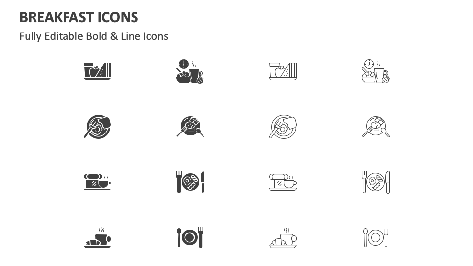 Breakfast Icons for Google Slides and PowerPoint