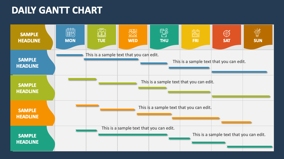 Daily Gantt Chart PowerPoint and Google Slides Template - PPT Slides