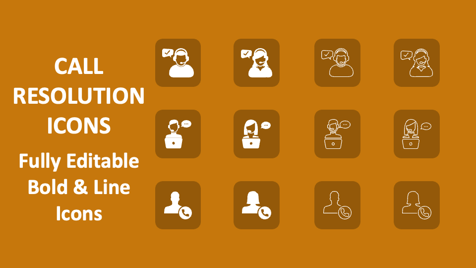 Call Resolution Icons for Google Slides and PowerPoint