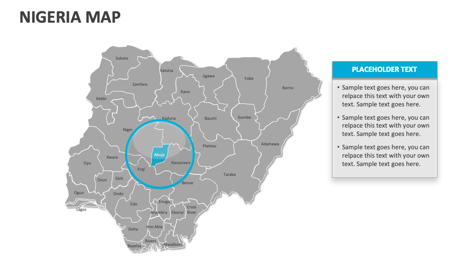 Nigeria Map for Google Slides and PowerPoint - PPT Slides