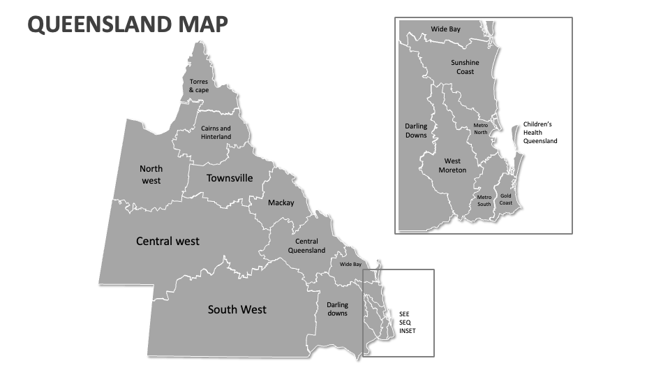 Queensland Map for Google Slides and PowerPoint - PPT Slides