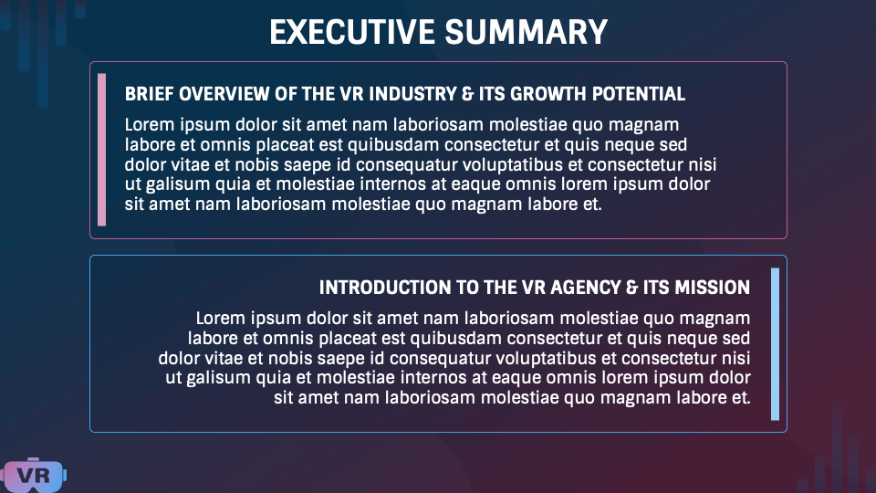 VR Agency Business Plan Template for Google Slides and PowerPoint