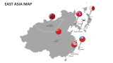 East Asia Map for Google Slides and PowerPoint - PPT Slides