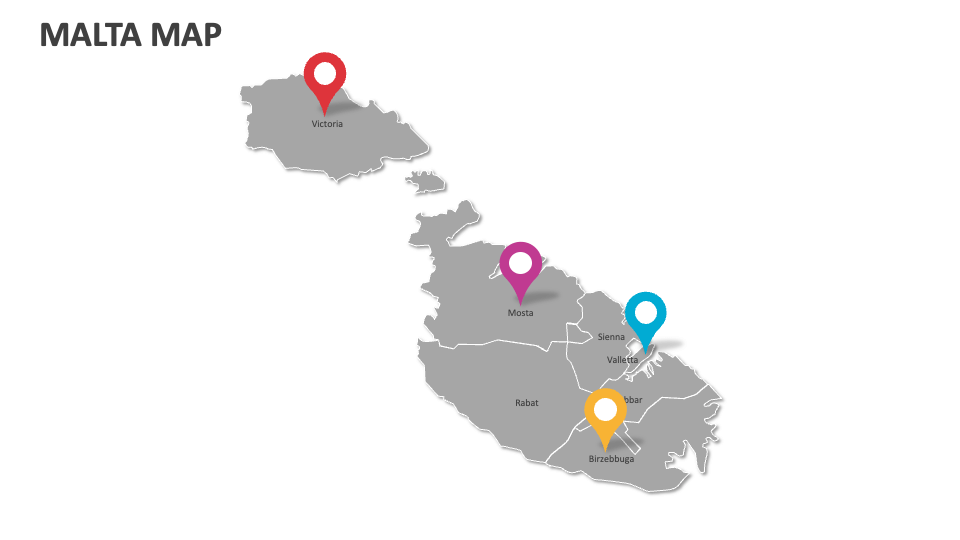 Malta Map for Google Slides and PowerPoint - PPT Slides