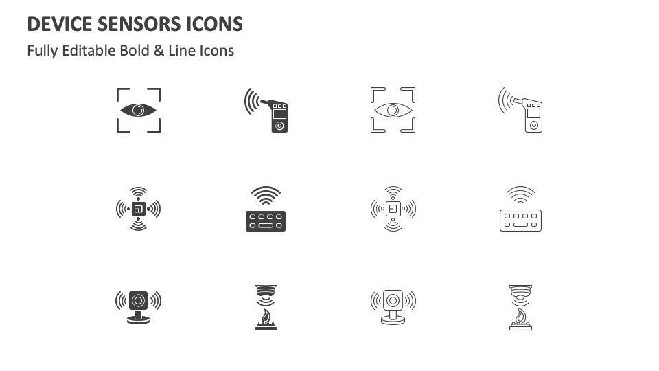 Device Sensors Icons for Google Slides and PowerPoint
