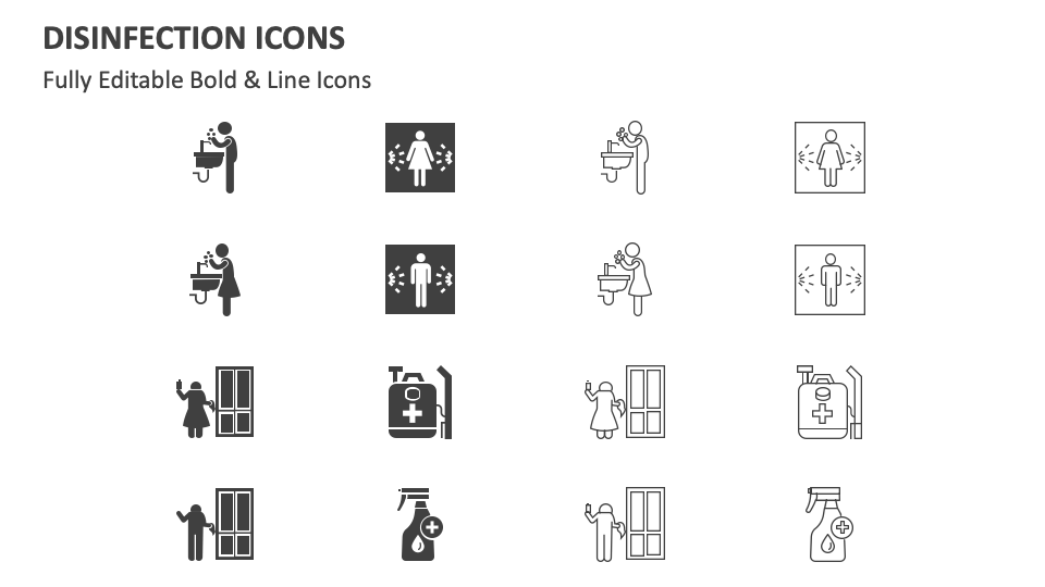 Disinfection Icons for PowerPoint and Google Slides - PPT Slides