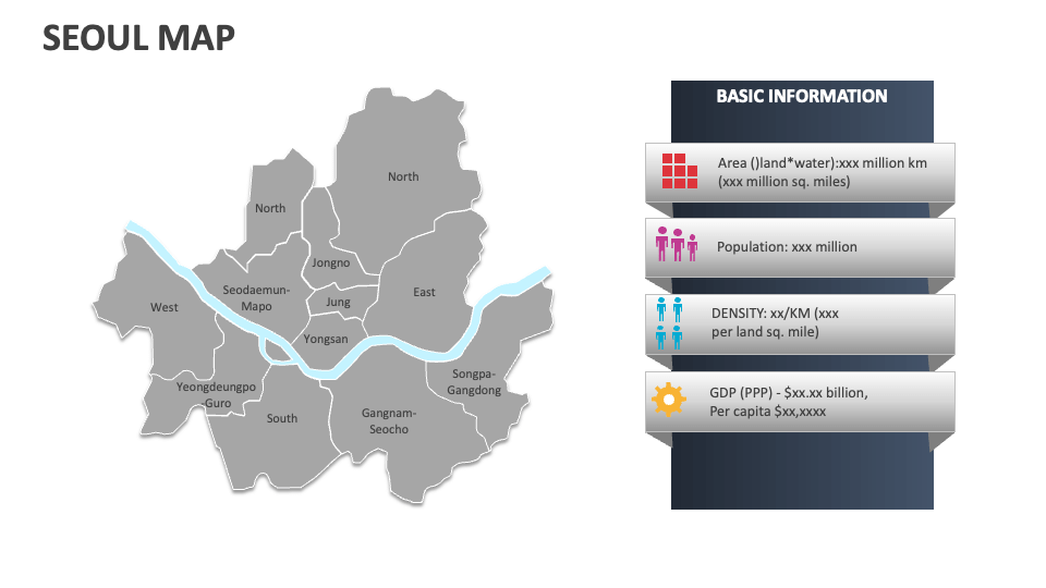 Seoul Map for Google Slides and PowerPoint - PPT Slides