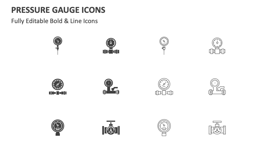 Pressure Gauge Icons for Google Slides and PowerPoint