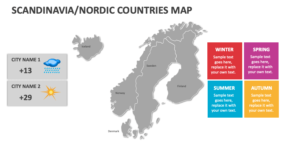 Scandinavia/Nordic Countries Map for Google Slides and PowerPoint - PPT ...