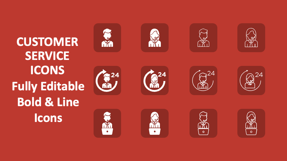 Customer Service Icons for Google Slides and PowerPoint