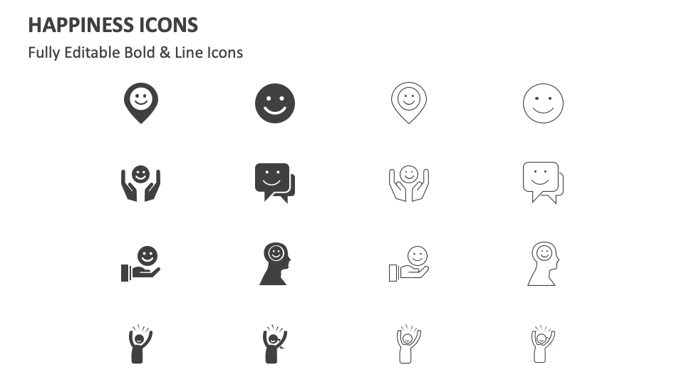 Happiness Icons for Google Slides and PowerPoint
