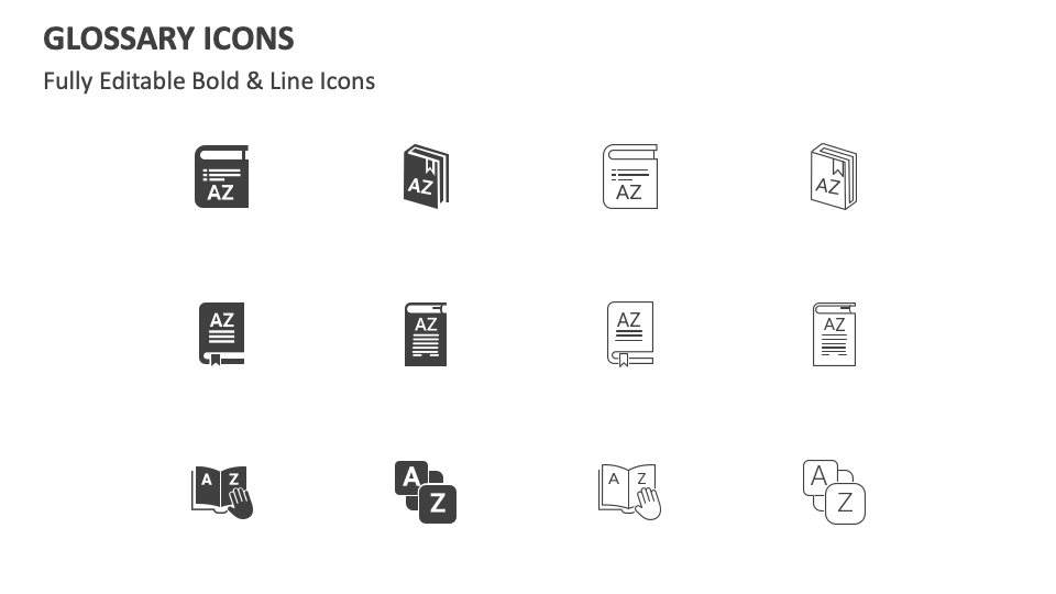 Glossary Icons for Google Slides and PowerPoint