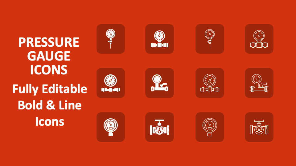 Pressure Gauge Icons for Google Slides and PowerPoint