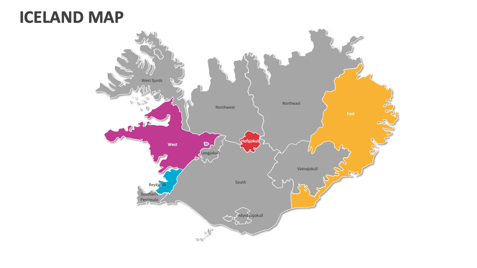Iceland Map for Google Slides and PowerPoint - PPT Slides
