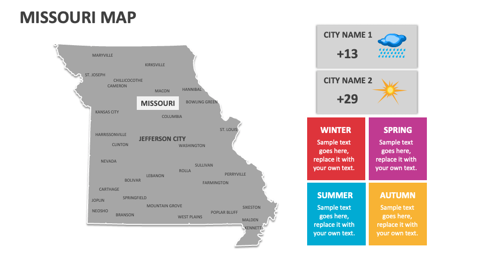 Missouri Map for Google Slides and PowerPoint - PPT Slides