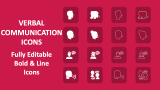 Verbal Communication Icons for Google Slides and PowerPoint