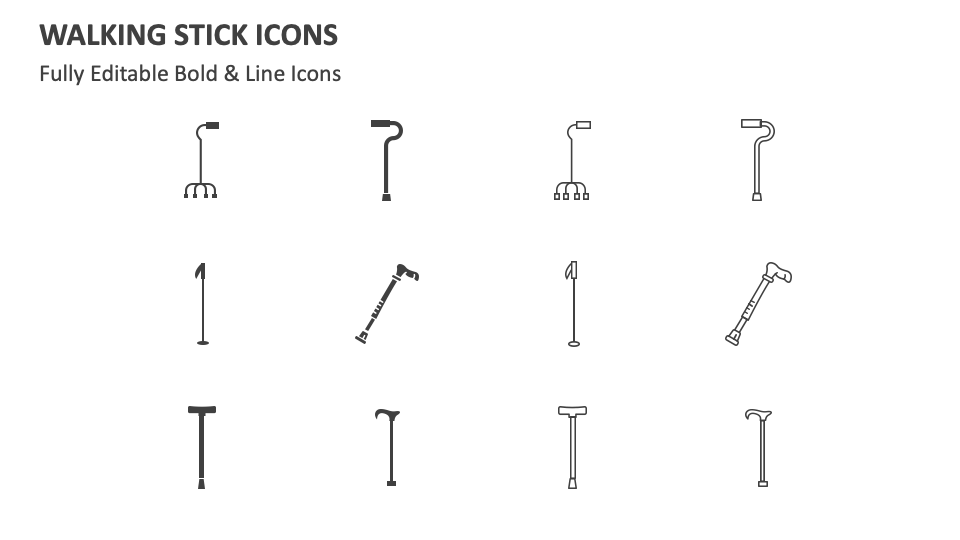 Walking Stick Icons for PowerPoint and Google Slides - PPT Slides