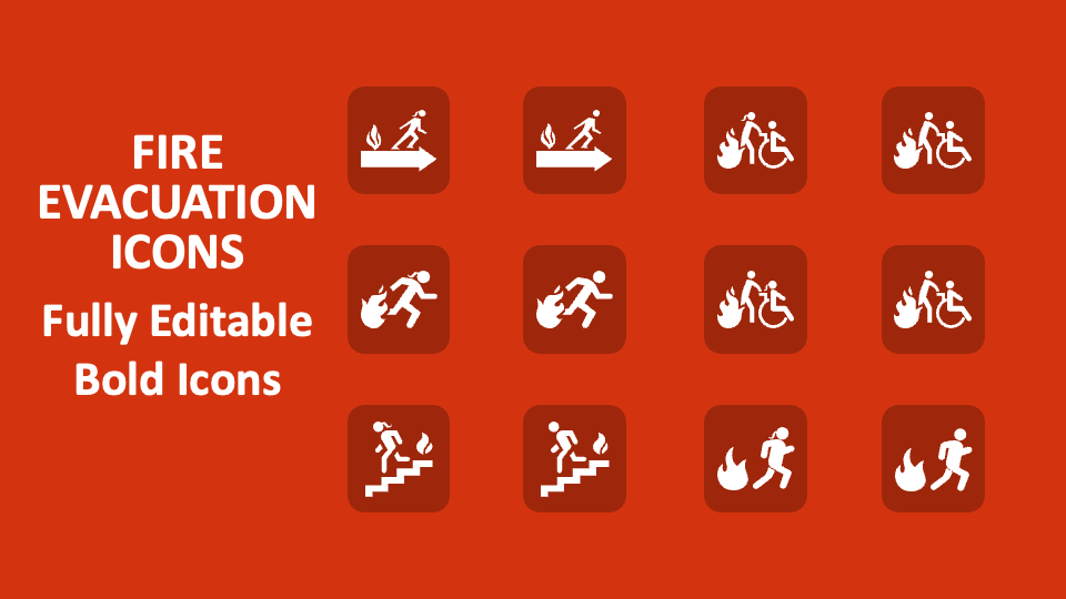 Fire Evacuation Icons for Google Slides and PowerPoint
