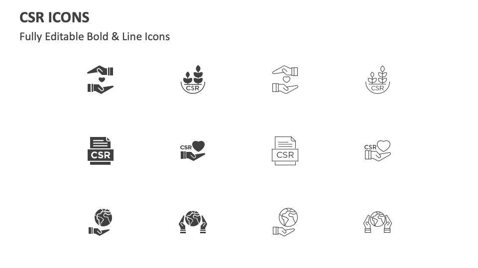 CSR Icons for Google Slides and PowerPoint