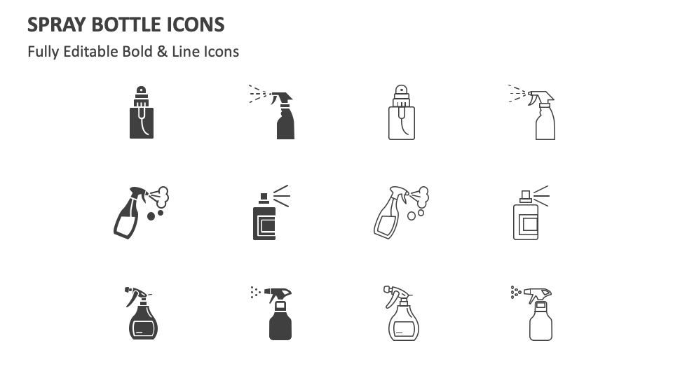 Spray Bottle Icons for PowerPoint and Google Slides - PPT Slides
