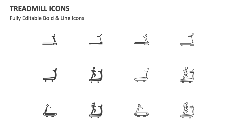 Treadmill Icons for Google Slides and PowerPoint