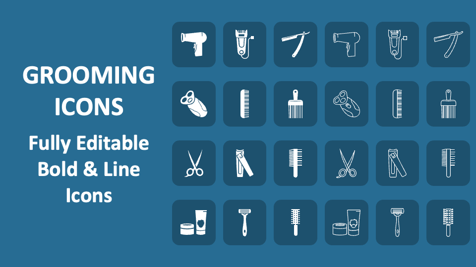 Grooming Icons for PowerPoint and Google Slides - PPT Slides