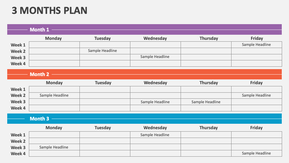 3 Months Plan PowerPoint and Google Slides Template - PPT Slides