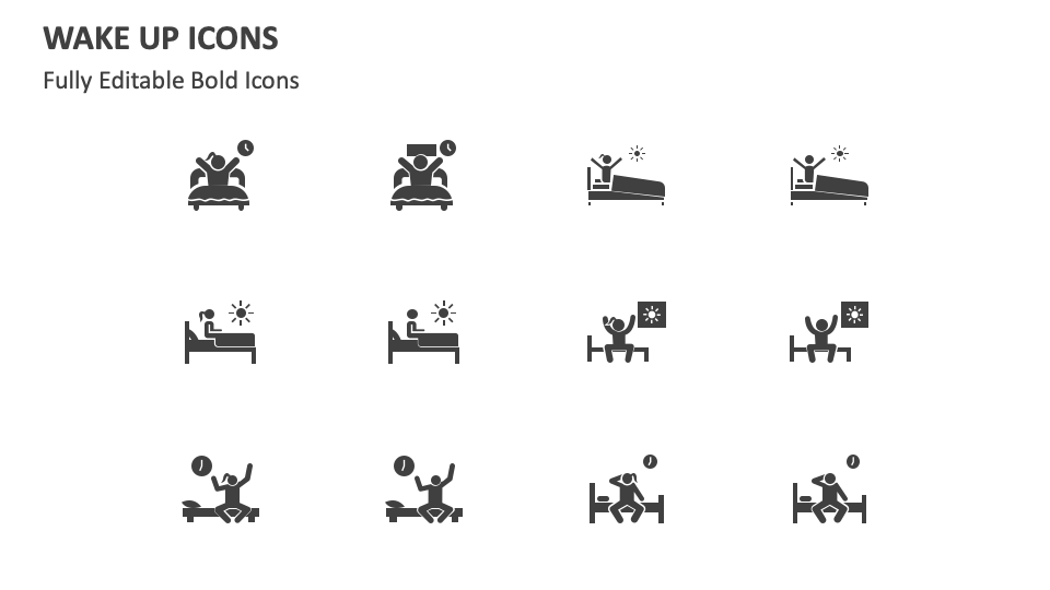 Wake Up Icons for Google Slides and PowerPoint