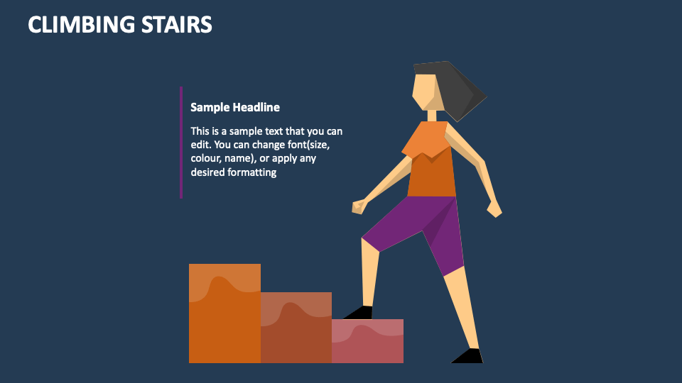 Climbing Stairs PowerPoint and Google Slides Template - PPT Slides