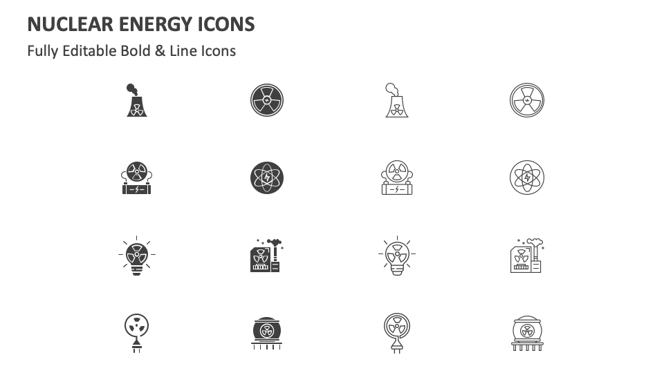 Nuclear Energy Icons for Google Slides and PowerPoint