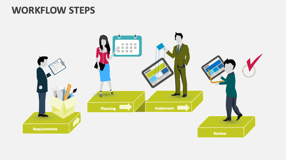 Workflow Steps Template for PowerPoint and Google Slides - PPT Slides