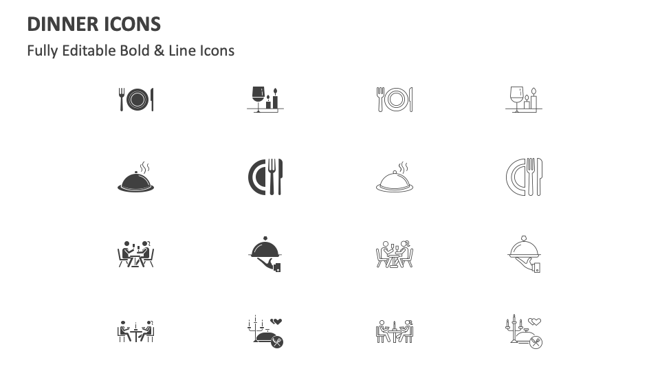 Dinner Icons for Google Slides and PowerPoint