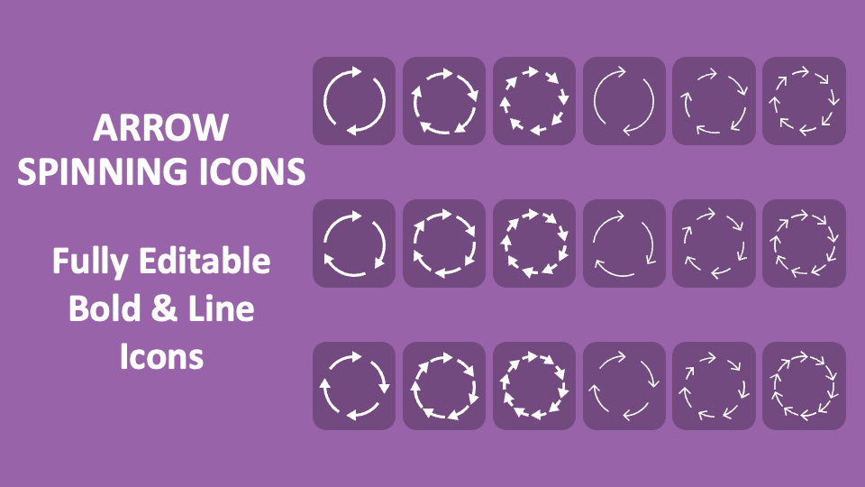 Arrow Spinning Icons for PowerPoint and Google Slides - PPT Slides