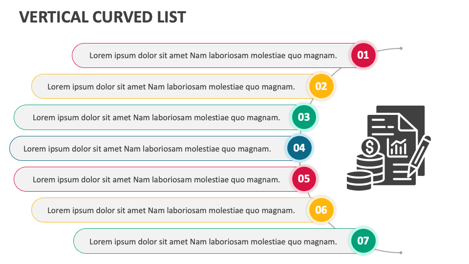 Vertical Curved List Template for Google Slides and PowerPoint - PPT Slides