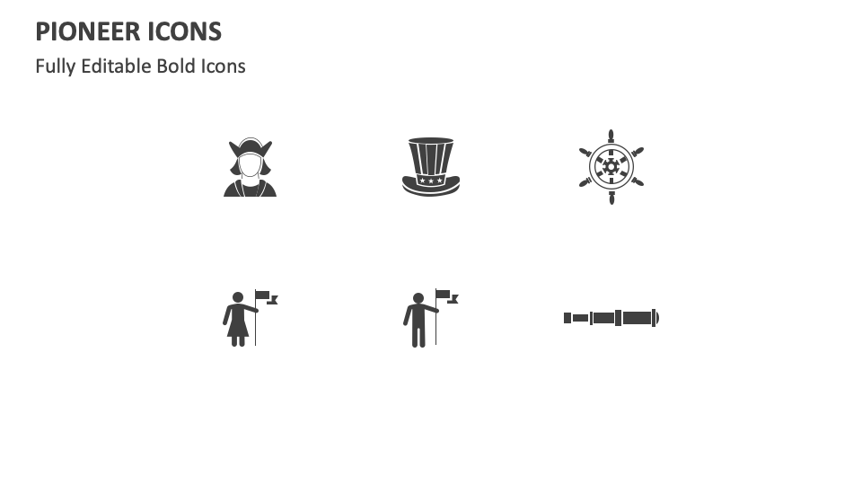 Pioneer Icons for Google Slides and PowerPoint