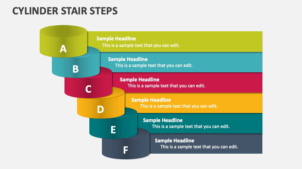 Cylinder Stair Steps PowerPoint and Google Slides Template - PPT Slides