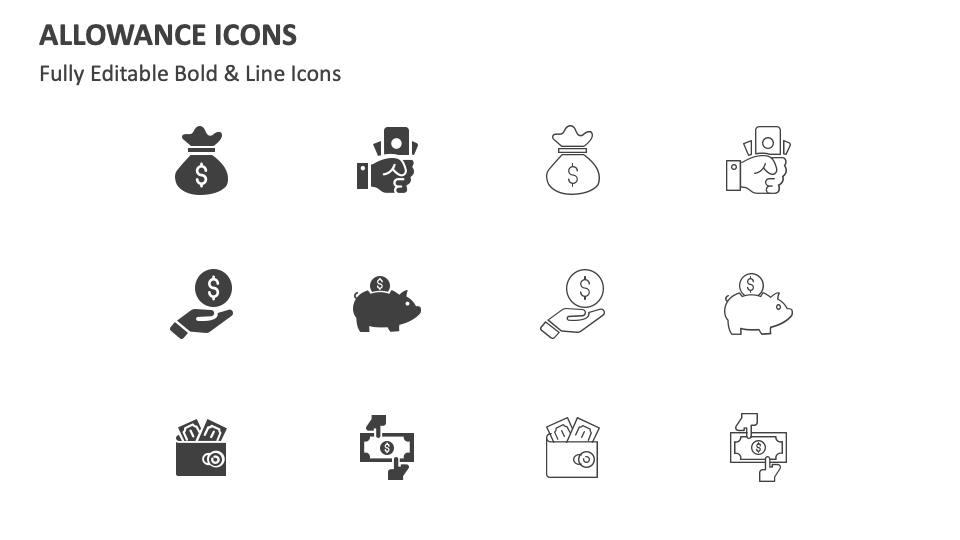 Allowance Icons for Google Slides and PowerPoint